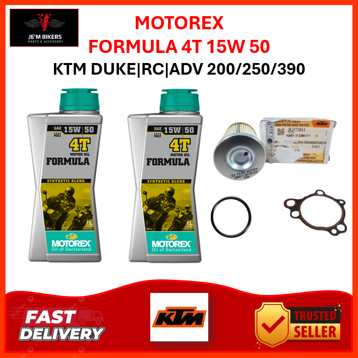 MOTOREX FORMULA 4T 15W/50 + OIL FILTER COMBO SET KTM DUKE | RC | ADV ...